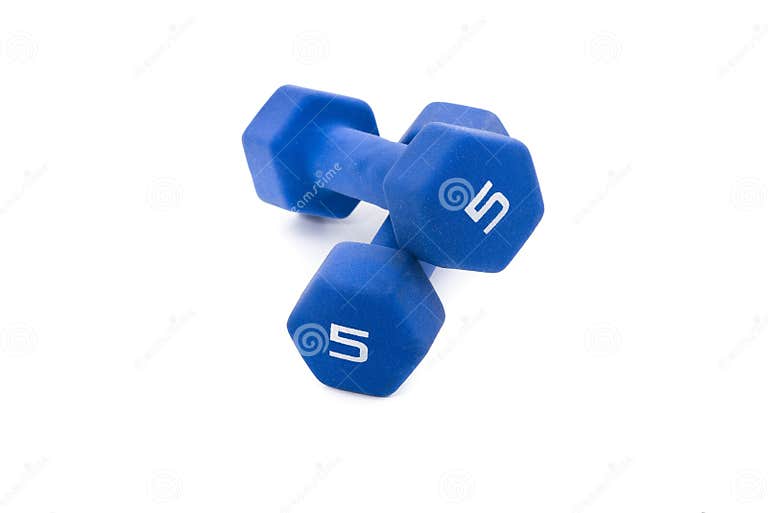 Five Pound Dumbbells stock photo. Image of pounds, white - 38250752