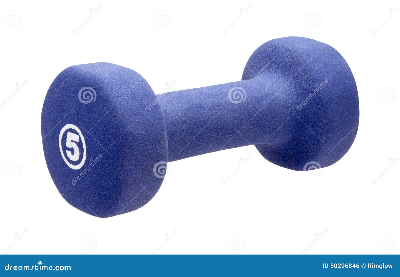 Five Pound Neoprene Dumbbell Stock Photo - Image of isolated, blue ...