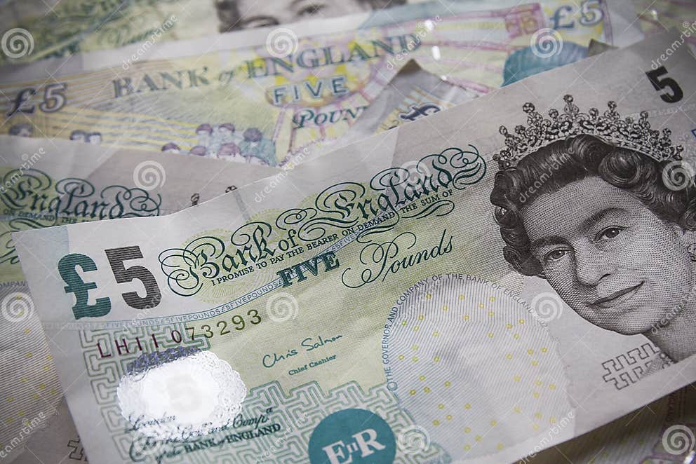 Five pound notes editorial stock photo. Image of finance - 34807793
