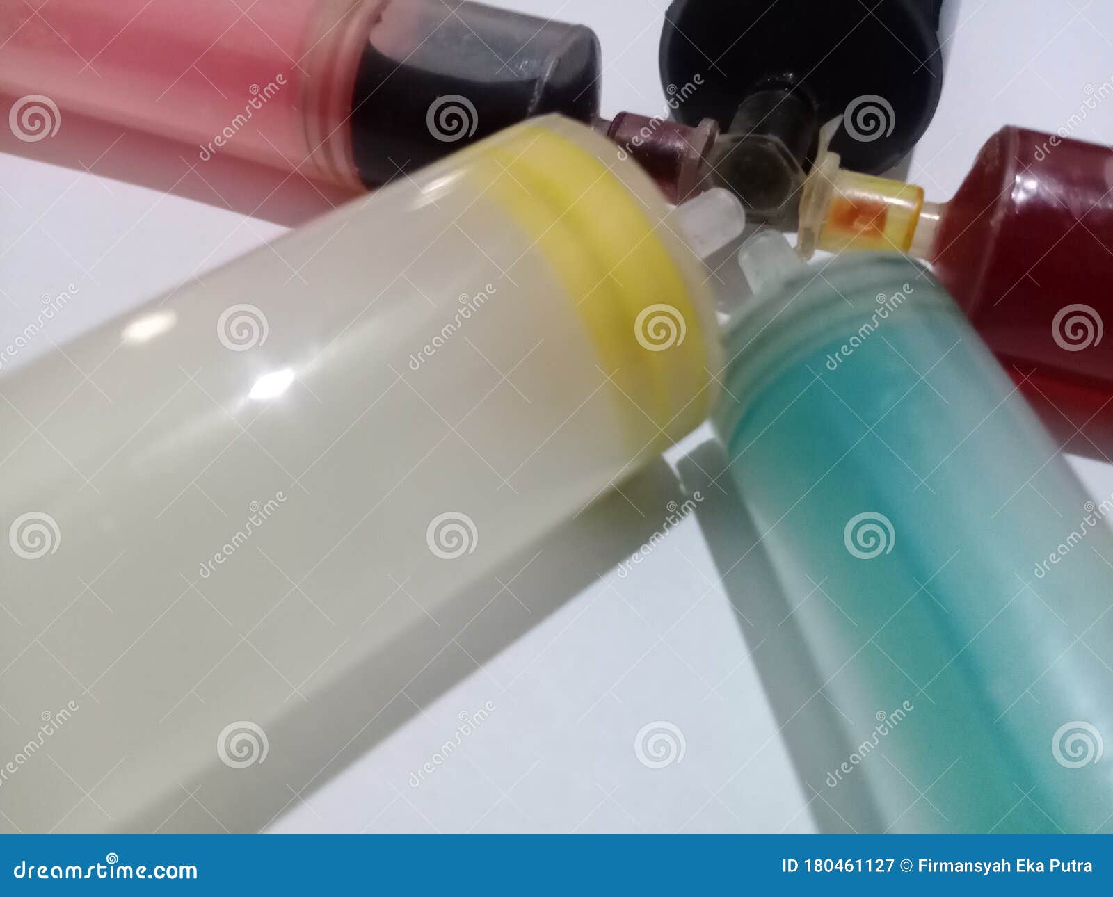 Five Printer Ink and Injections Form a Star Stock Image - Image of ...