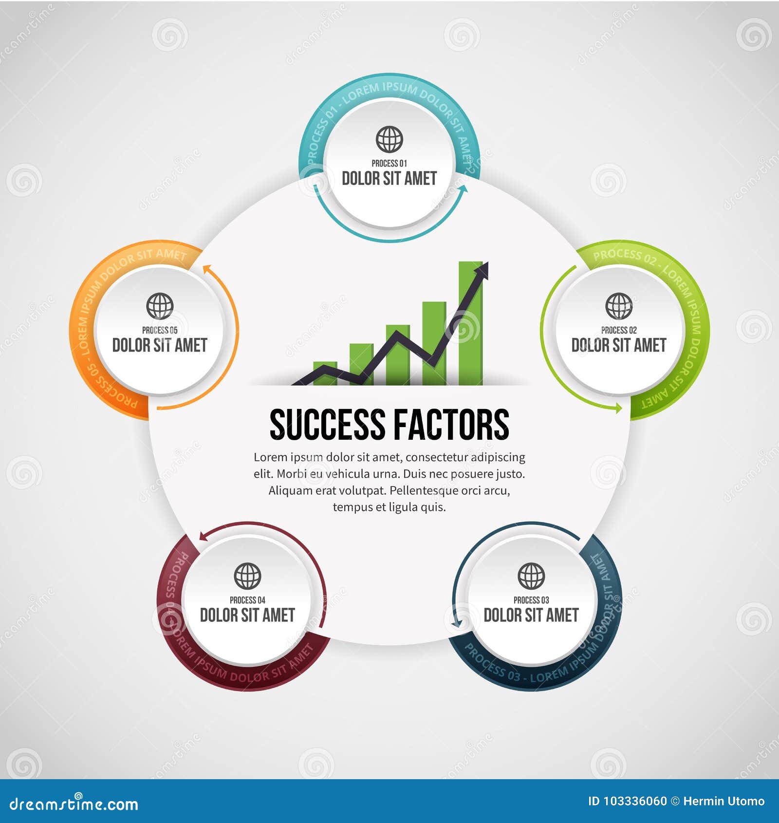 Five Process Cycle Blank Business Diagram Illustration | CartoonDealer ...