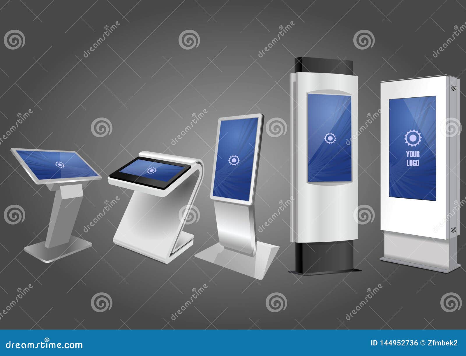 Five Promotional Interactive Information Kiosk, Advertising Display ...