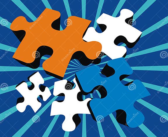 Five Puzzle pieces stock vector. Illustration of slice - 3990435