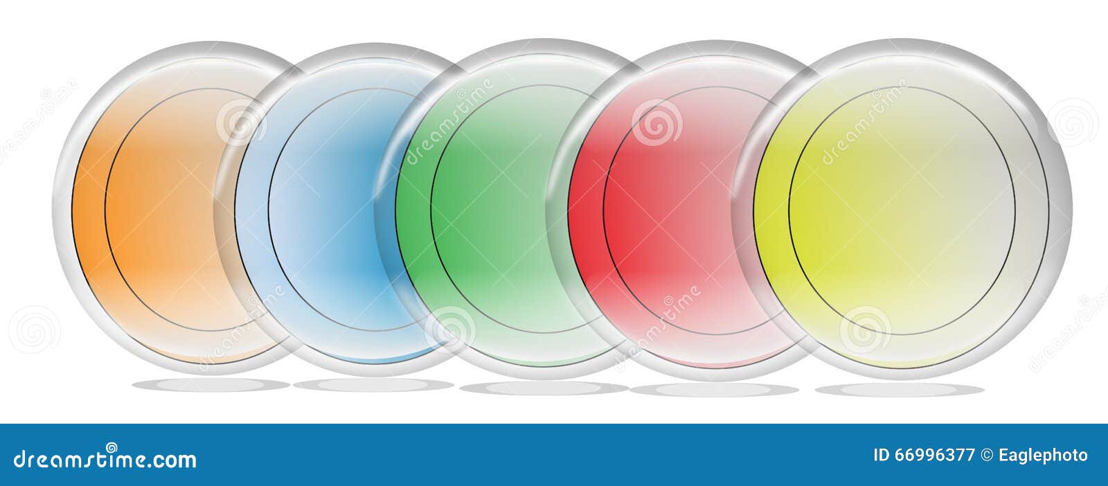 A Five Rainbow Colorful Buttons for Web Use Stock Illustration ...