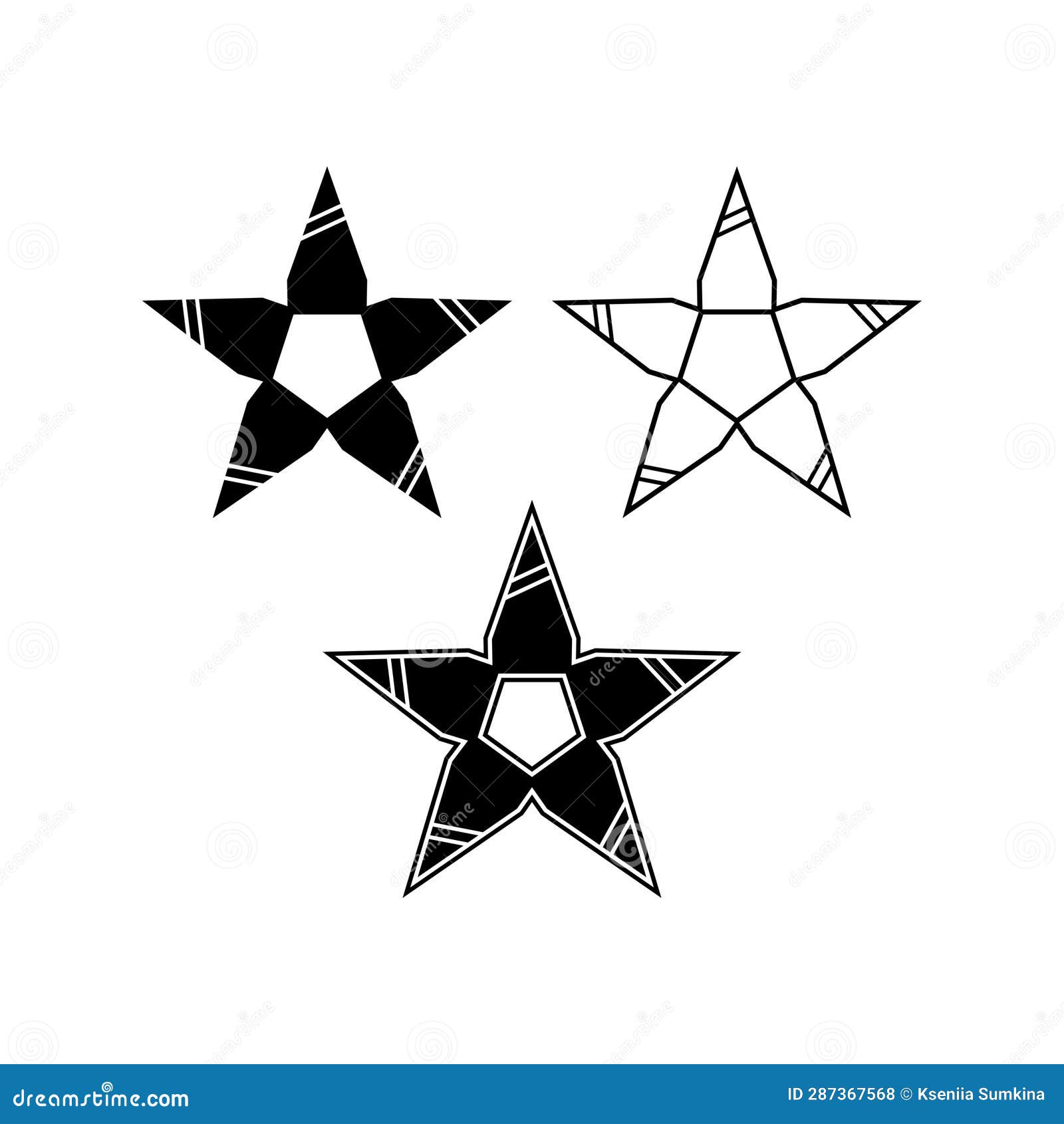 Five Rays Star Shape Logo. Abstract Vector Sign Stock Illustration ...