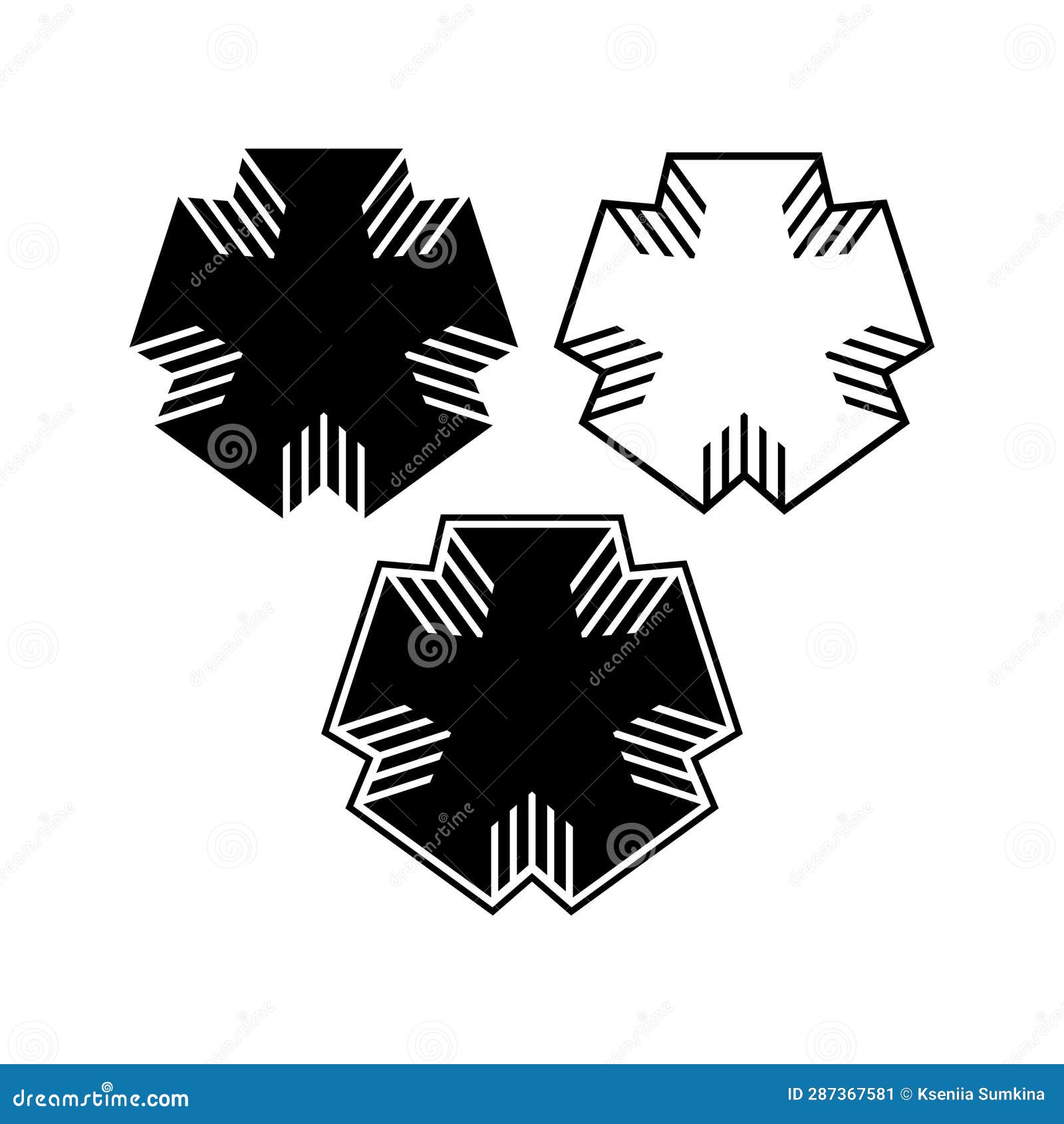 Five Rays Star Shape Logo. Abstract Vector Sign Stock Illustration ...