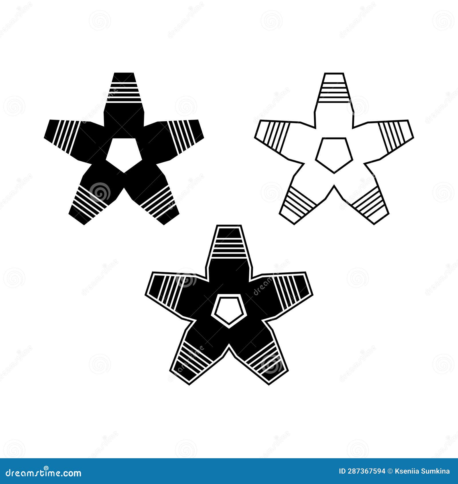 Five Rays Star Shape Logo. Abstract Vector Sign Stock Illustration ...