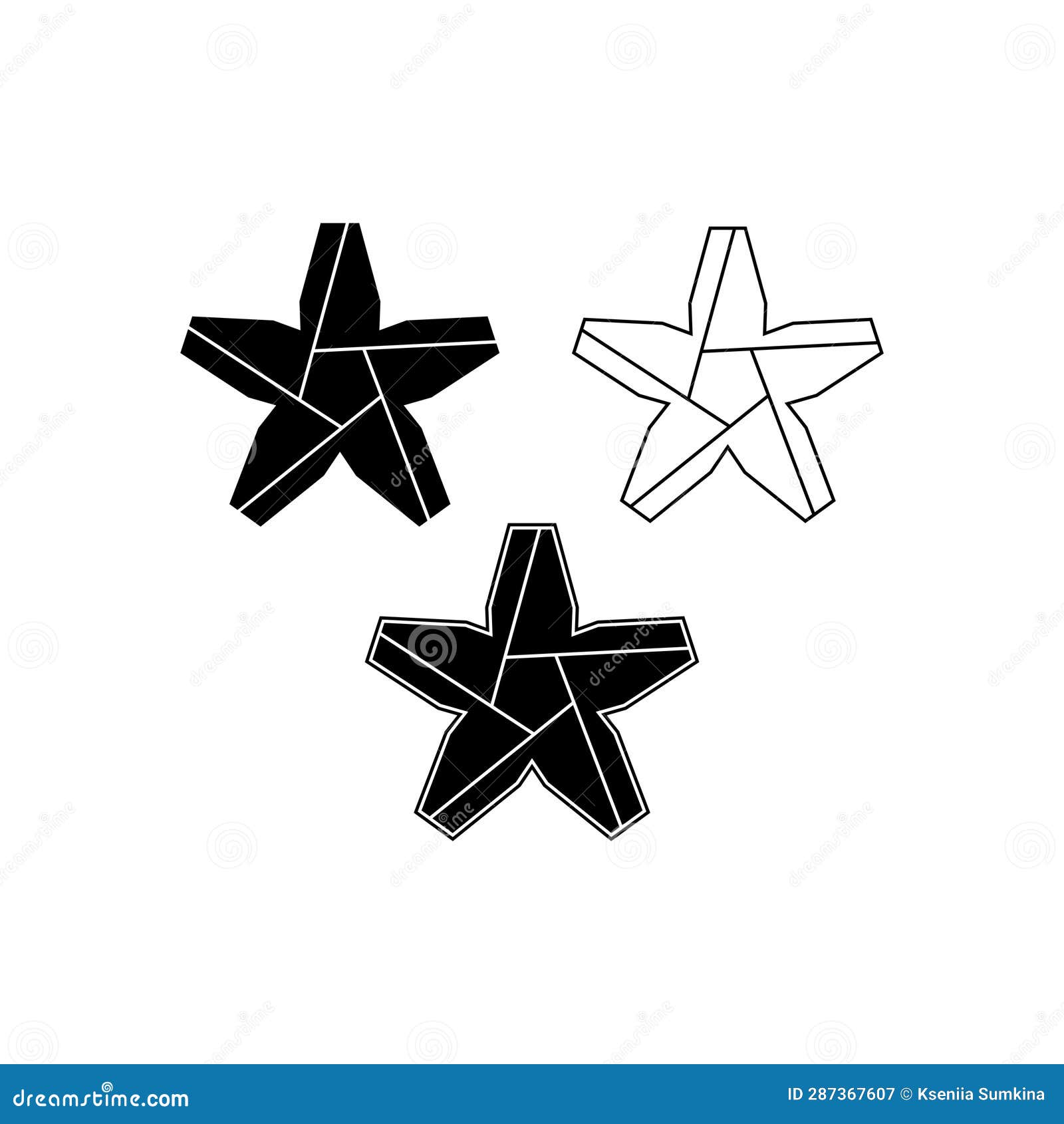 Five Rays Star Shape Logo. Abstract Vector Sign Stock Vector ...