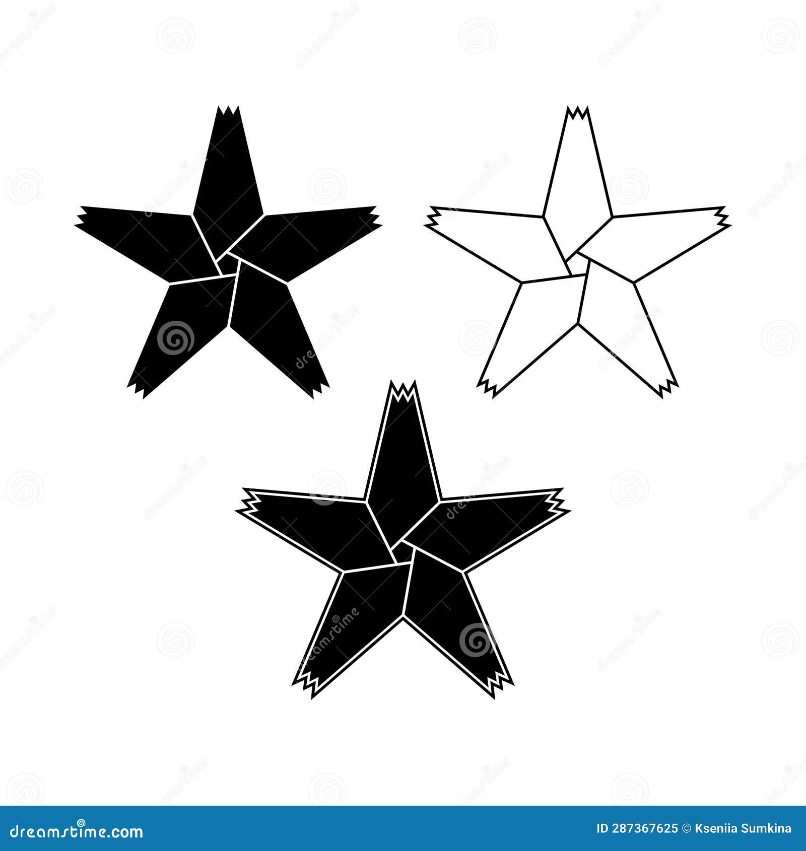 Five Rays Star Shape Logo. Abstract Vector Sign Stock Illustration ...