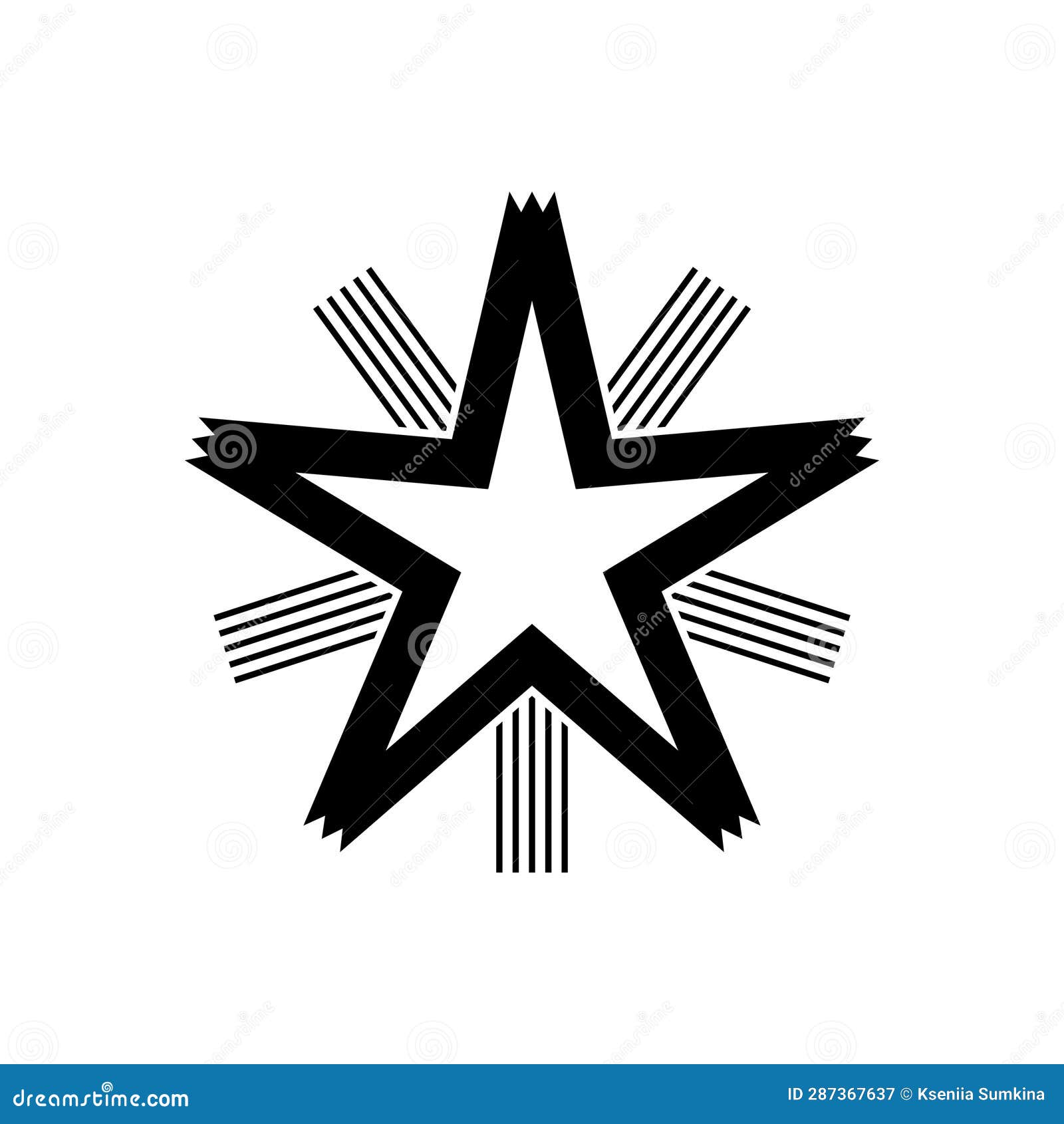 Five Rays Star Shape Logo. Abstract Vector Sign Stock Illustration ...