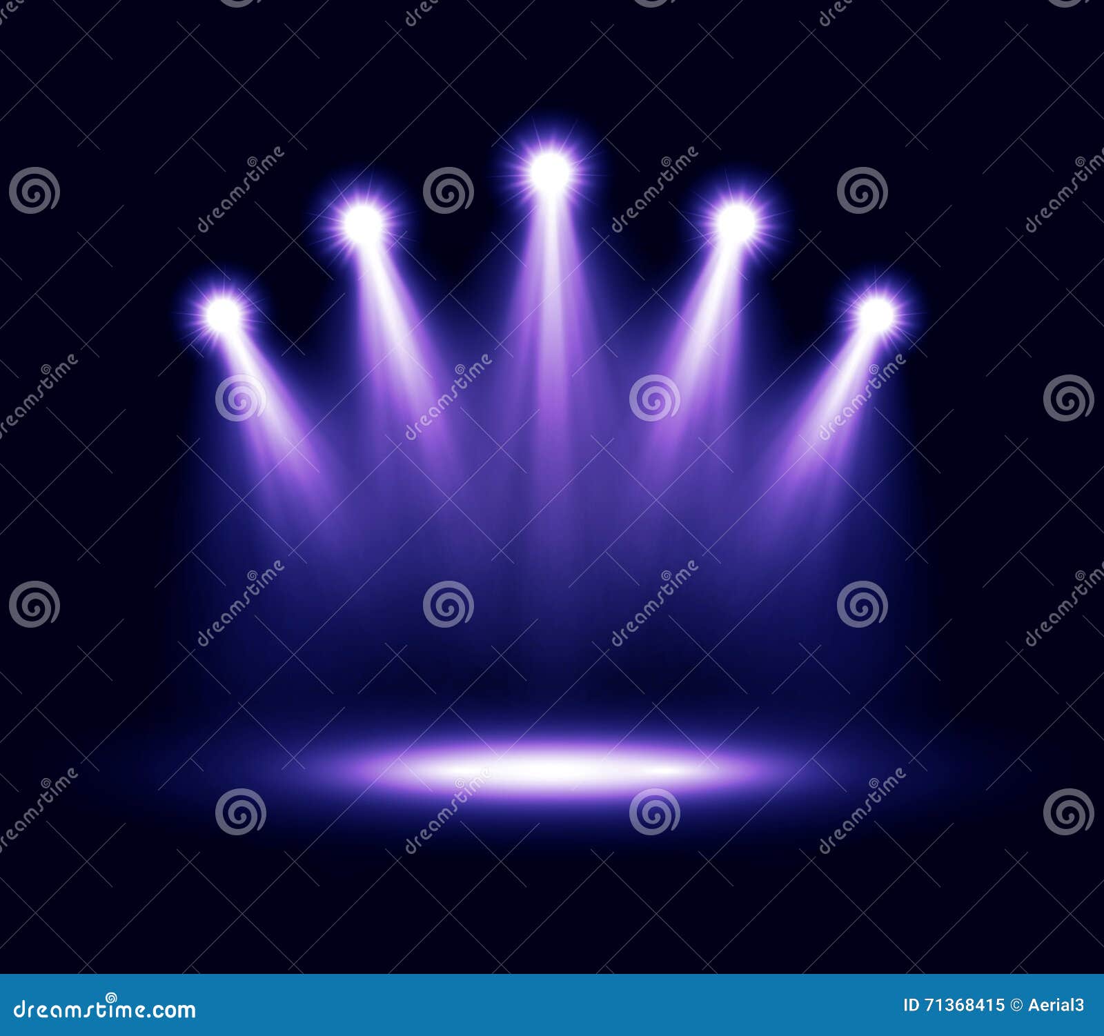 Five Realistic Vector Spotlights Lighting Stock Vector - Illustration ...