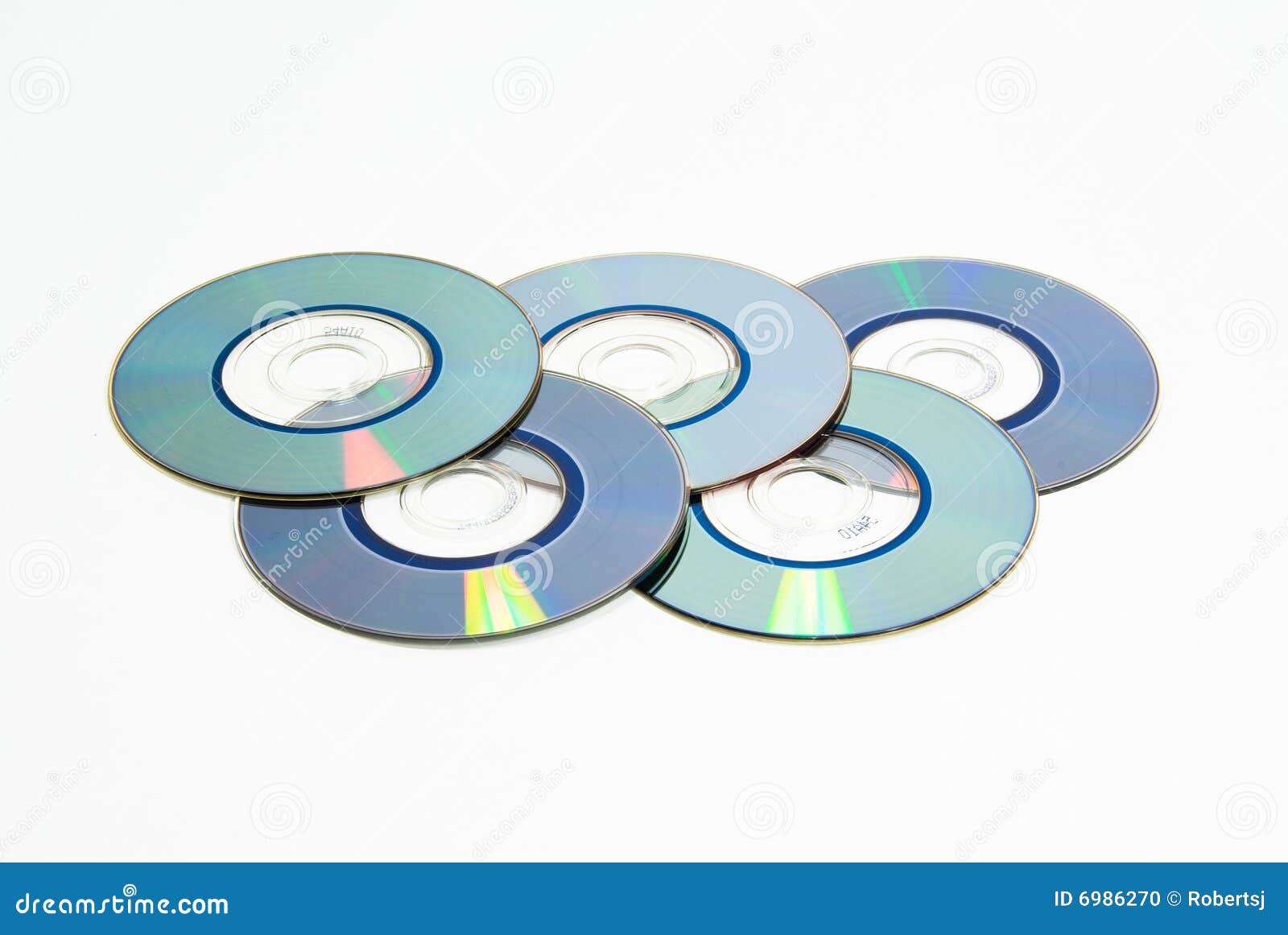 Five recordable discs stock photo. Image of object, five - 6986270