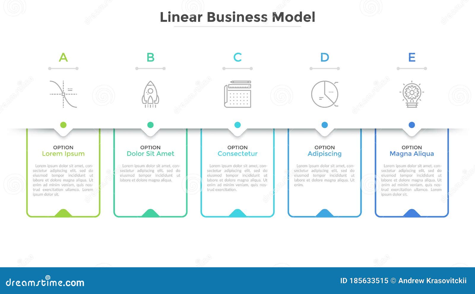 Five Rectangular Elements With Year Indication Inside Successively ...