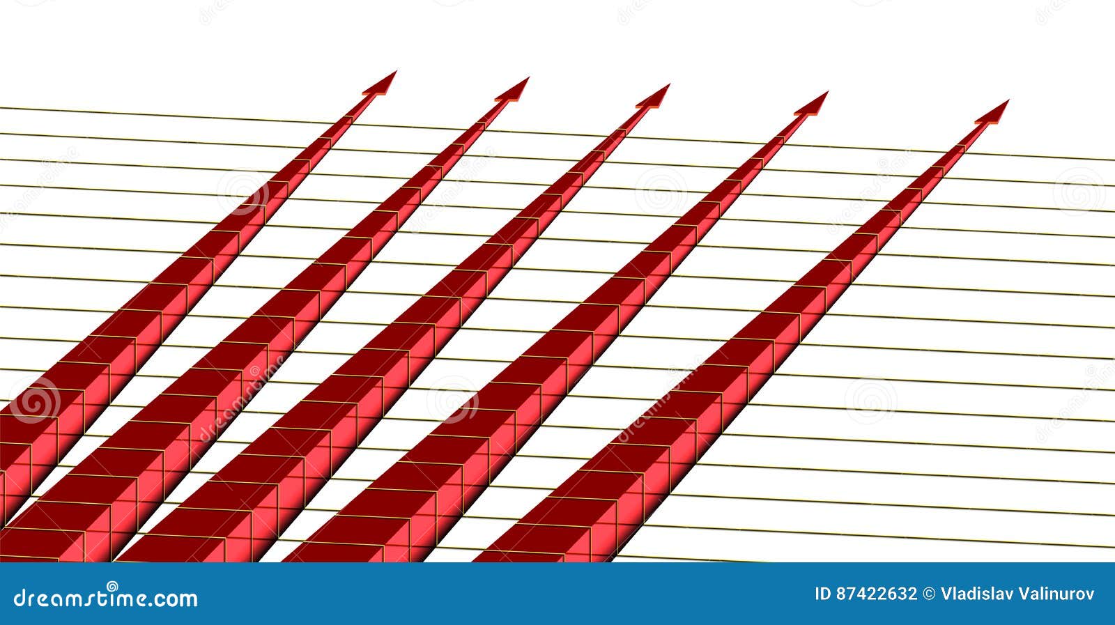 Five Red Arrows on Yellow Strings Isometrics Stock Vector ...