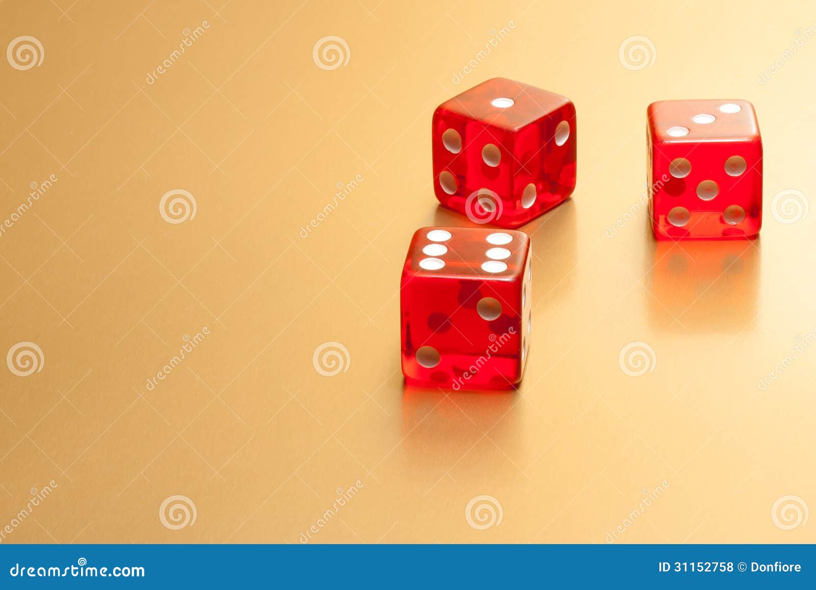 Five Red Dice On Golden Background Stock Photography | CartoonDealer ...