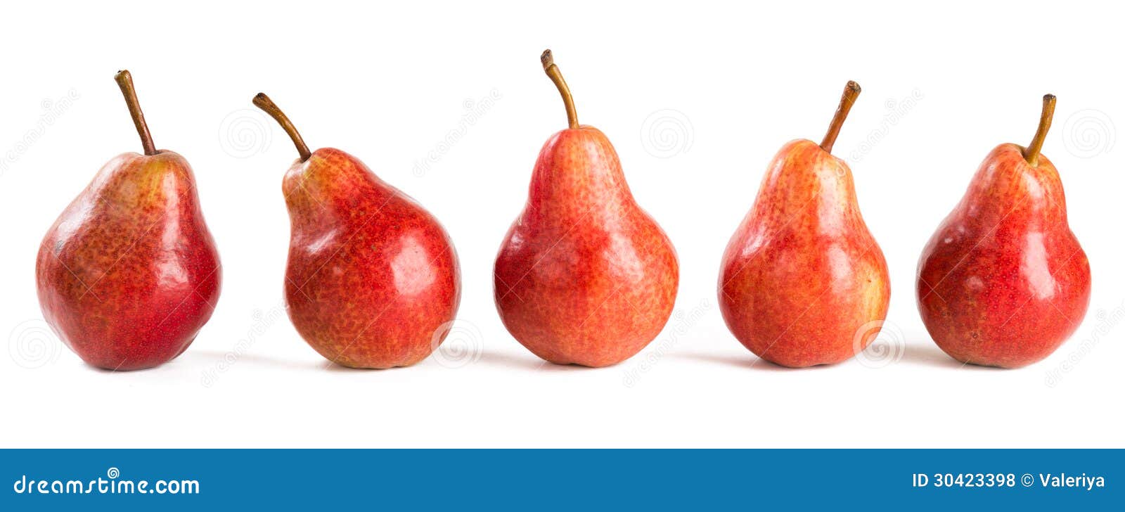 Five red pears stock photo. Image of group, objects, nutrition - 30423398