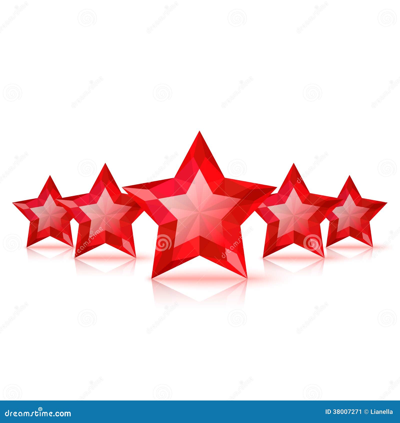 Five red stars stock vector. Illustration of emblem, design - 38007271