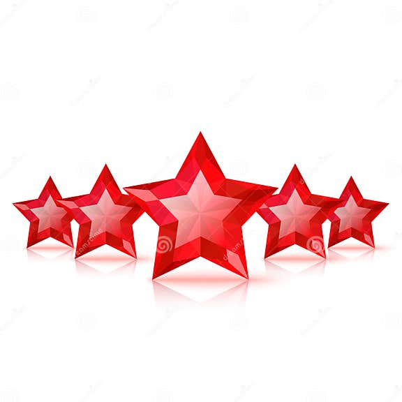 Five red stars stock vector. Illustration of emblem, design - 38007271