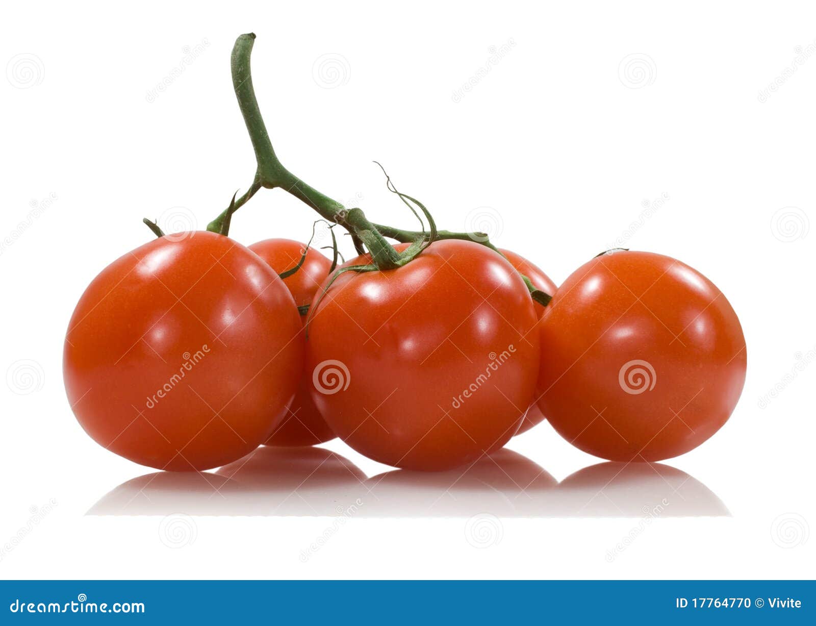 Five Red Tomatoes with a Green Stick Stock Photo - Image of ingredients ...