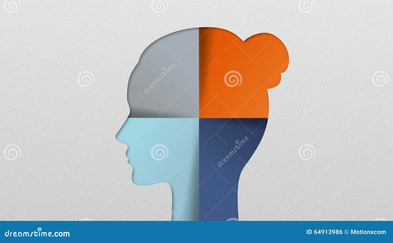 Five Result Shape of Woman Head for Diagram, Chart. Presentation ...