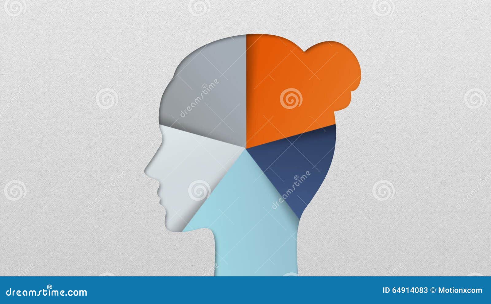 Five Result Shape of Woman Head for Diagram, Chart. Presentation ...
