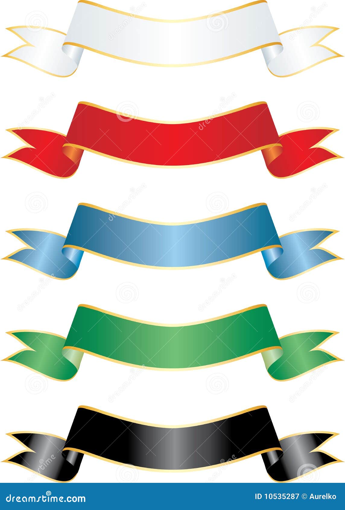 Five ribbons stock vector. Illustration of collection - 10535287