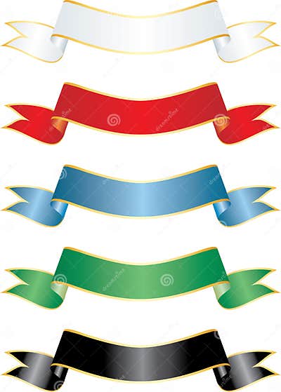 Five ribbons stock vector. Illustration of collection - 10535287