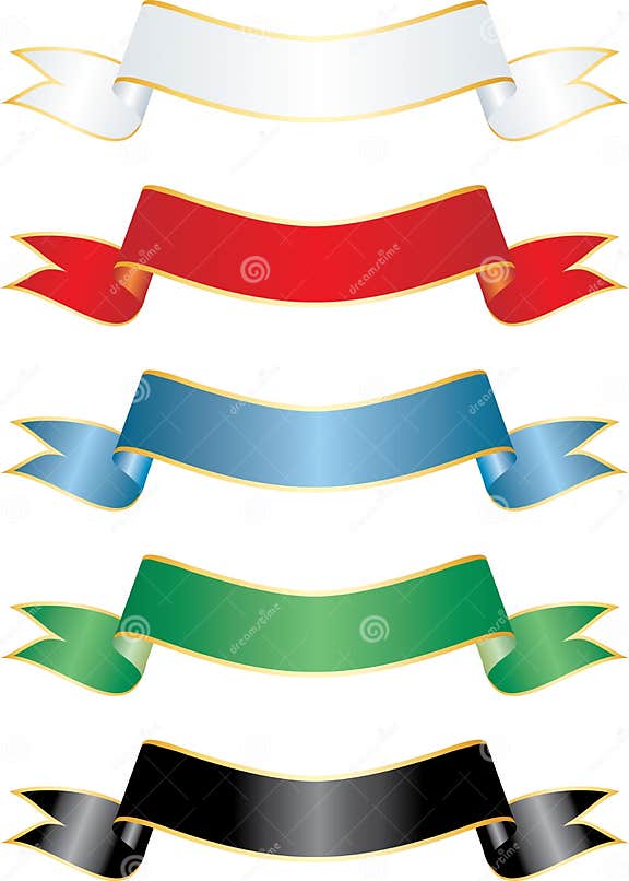 Five ribbons stock vector. Illustration of collection - 10535287