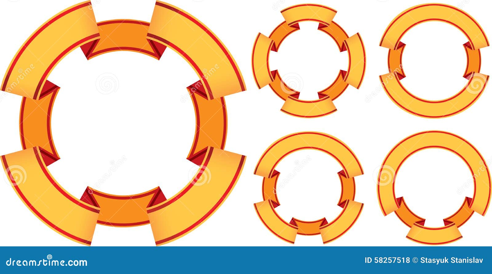 Five ribbons stock vector. Illustration of circular, icon - 58257518