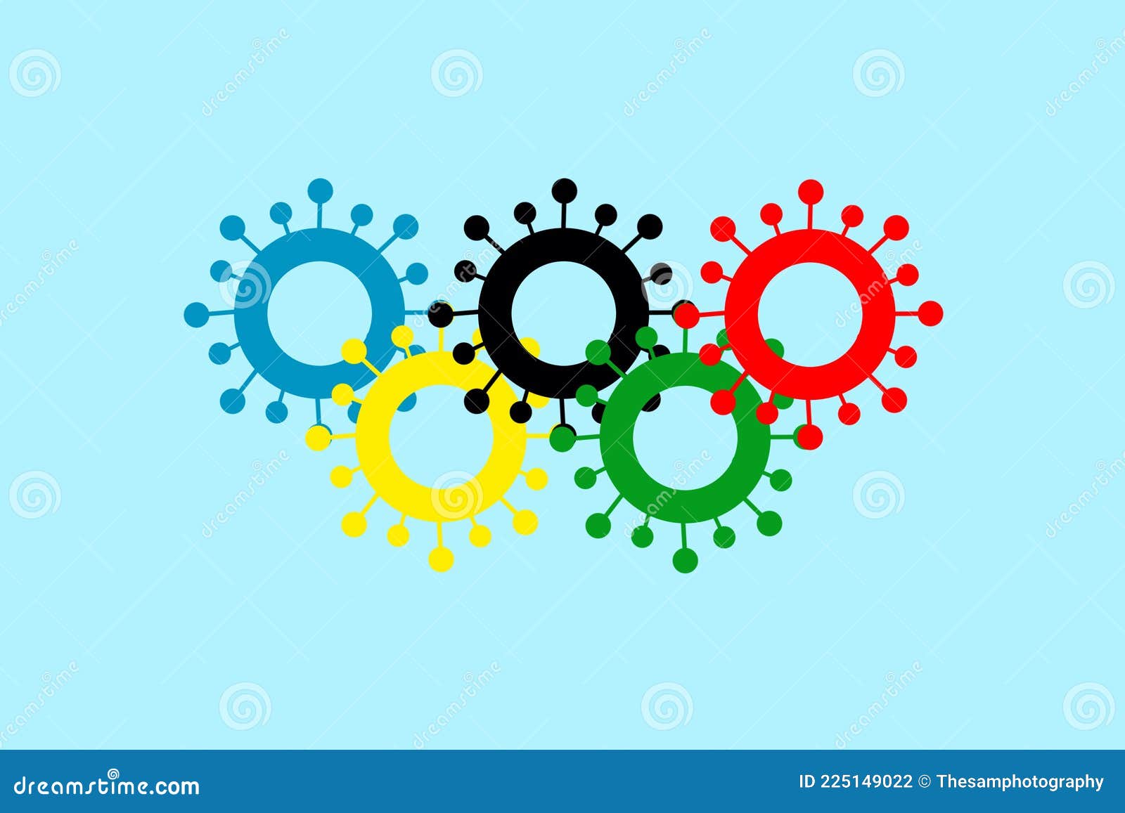 Five Rings of five colors stock illustration. Illustration of yellow ...