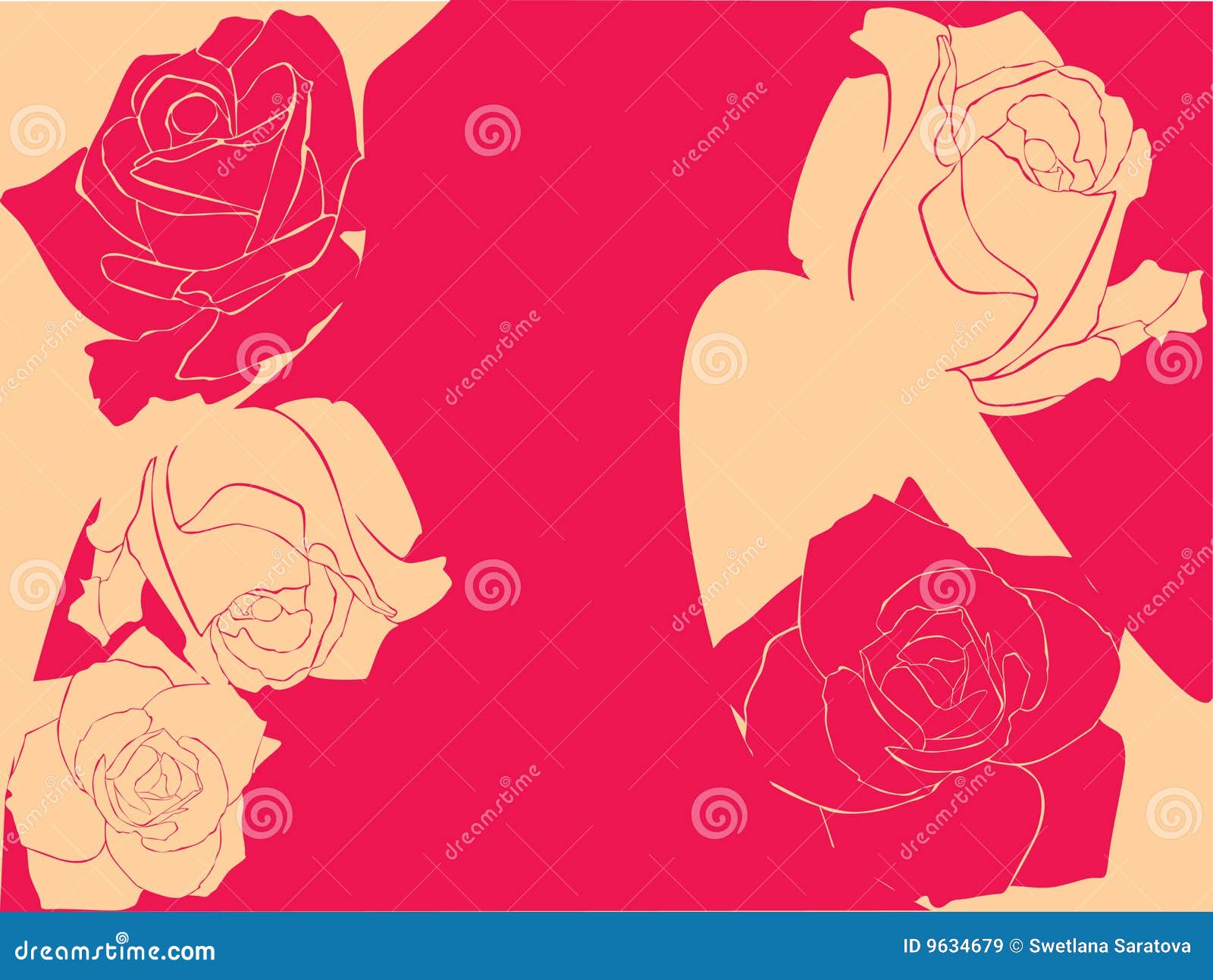 Five roses stock illustration. Illustration of creativity - 9634679