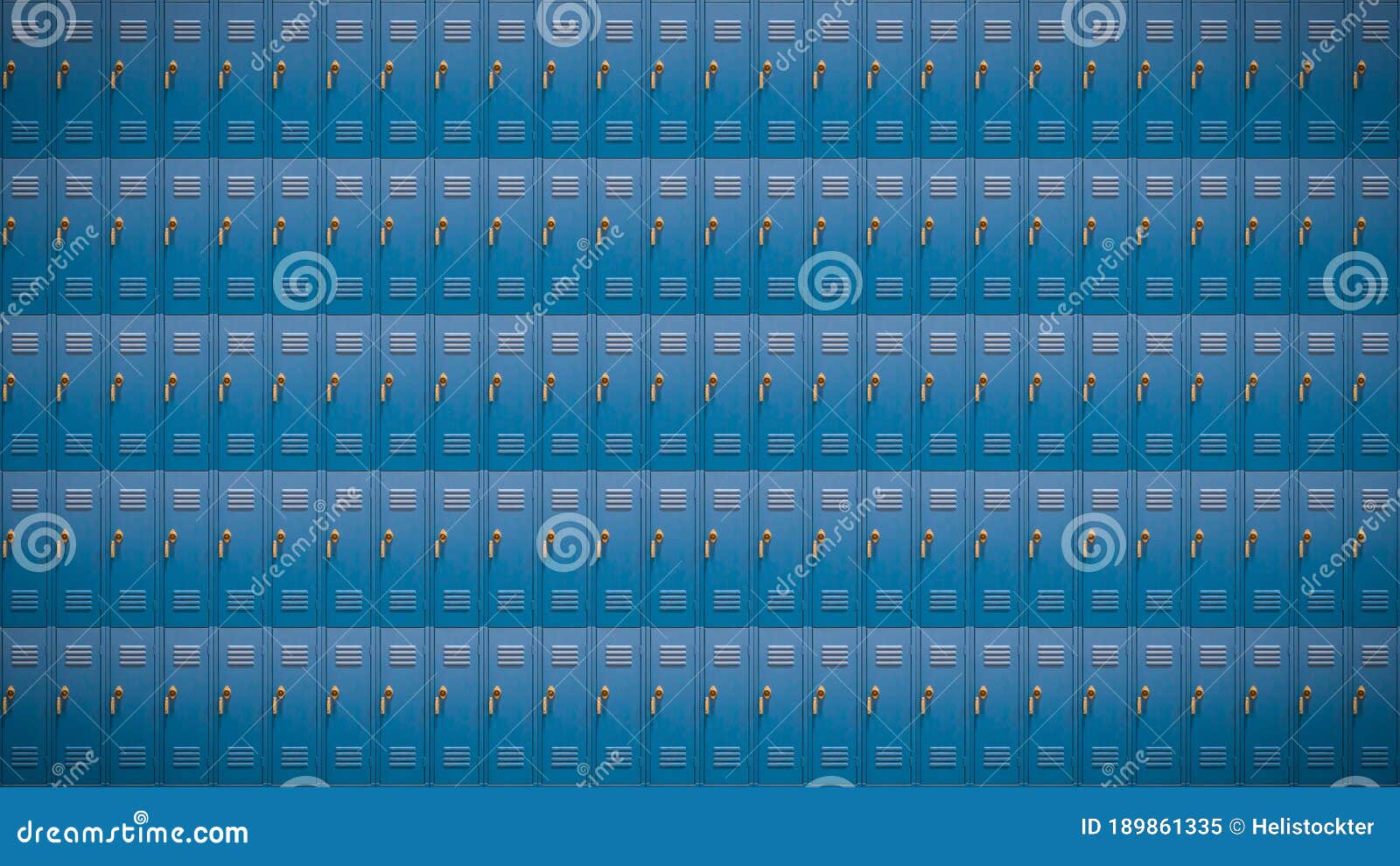 130 Blue High School Lockers, Widescreen Stock Image - Image of class ...