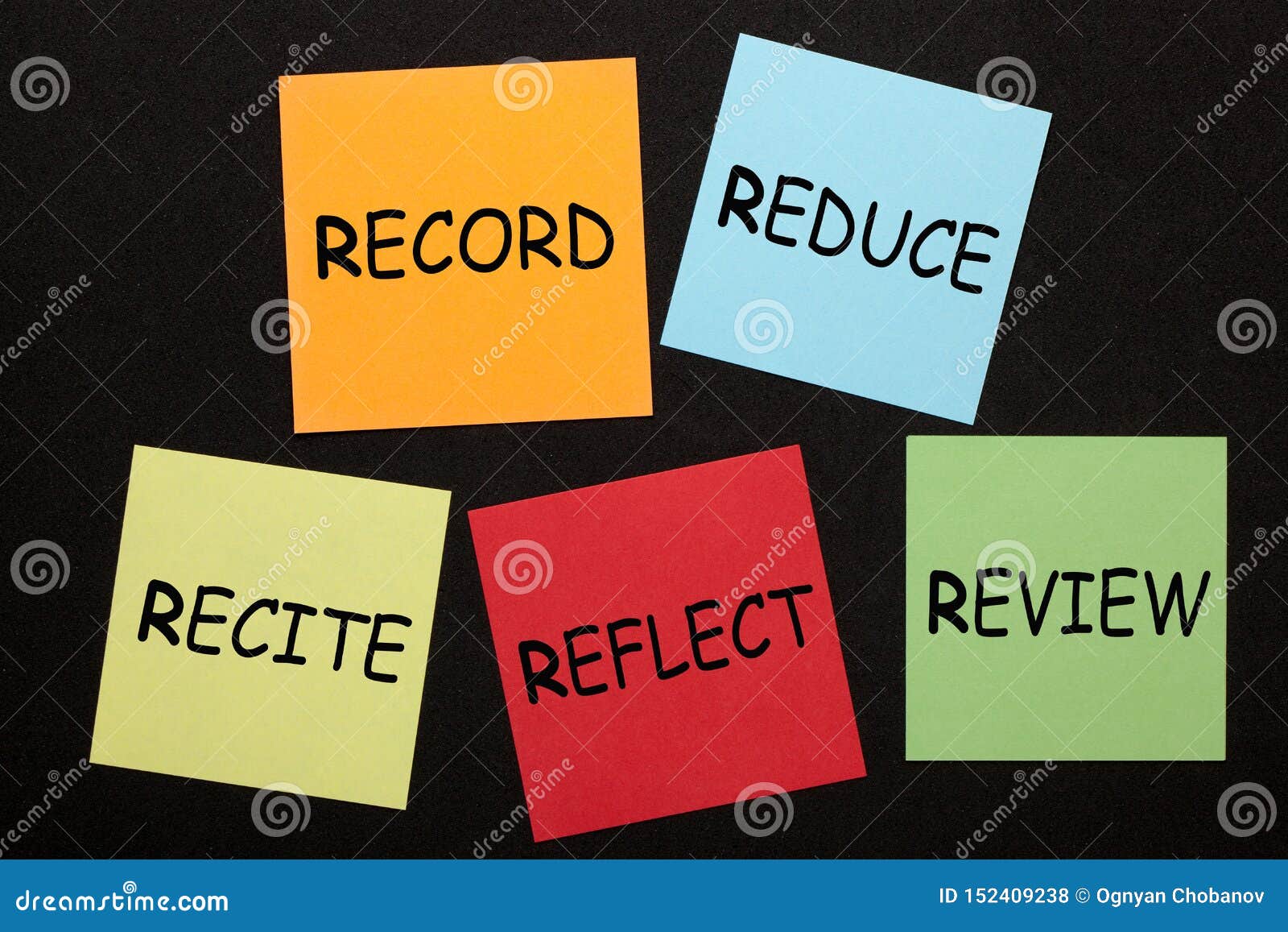 The Five Rs of Note. Study for Success Stock Photo - Image of ...