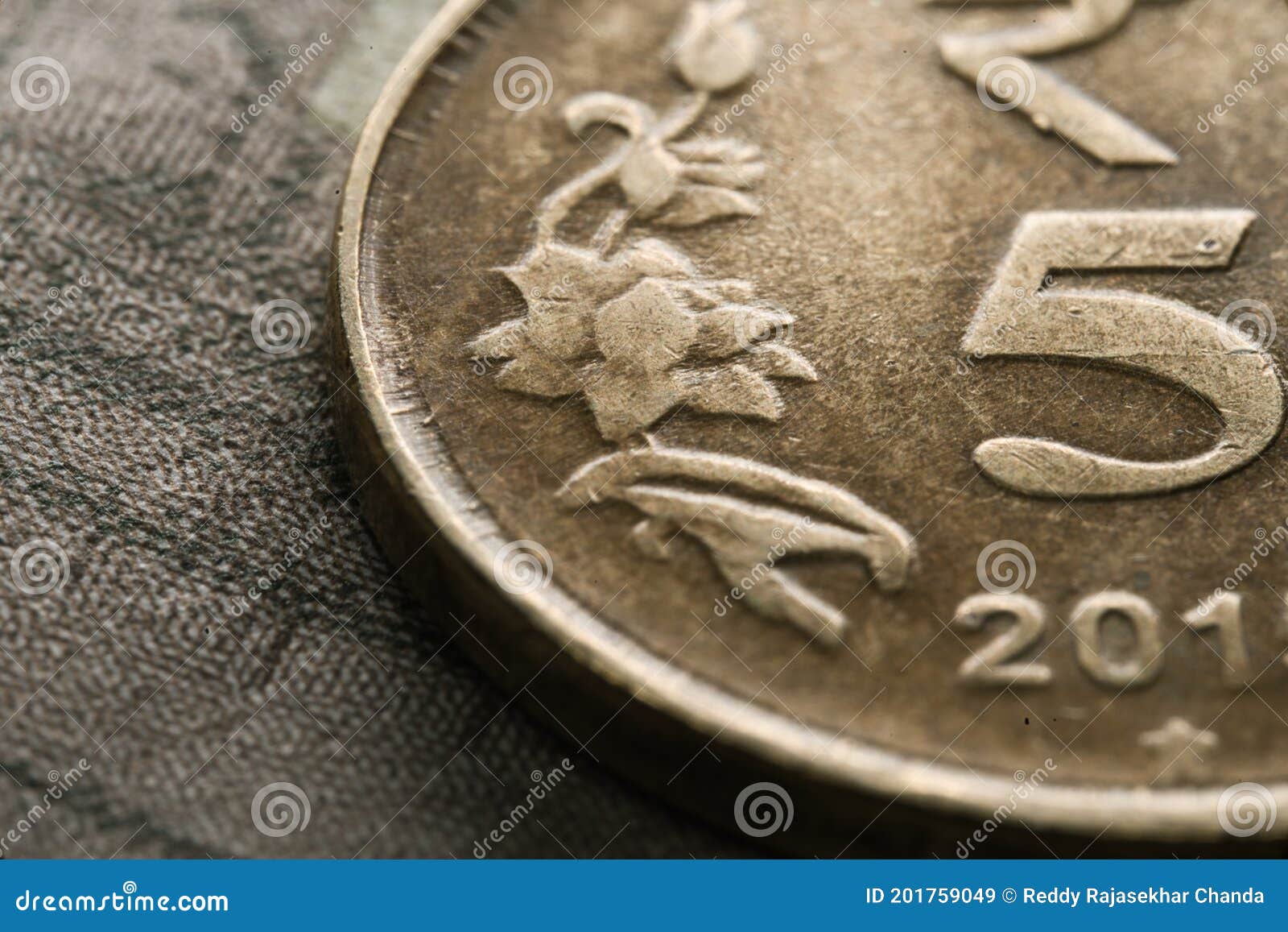 Five Rupee Coin Close Up Shot Stock Image - Image of money, number ...