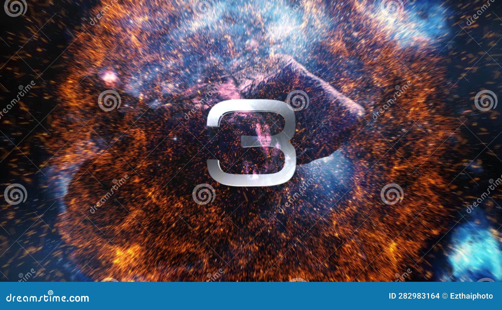 Five Second Countdown with Abstract Space Rocks Scence Universe Stock ...