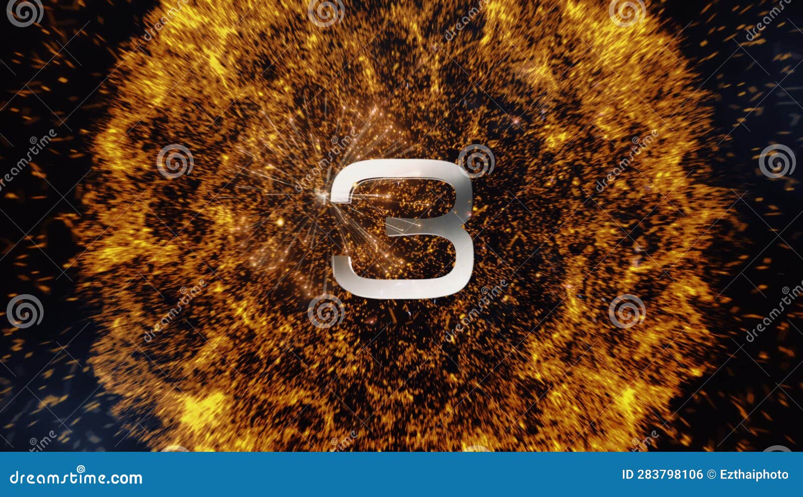 Five Seconds Countdownwith Abstract Firework Animation Black Background ...