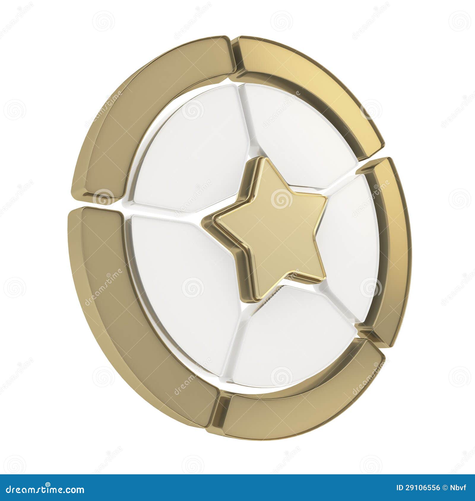 Five Sector Star Emblem Diagram Isolated On White Stock Photo ...