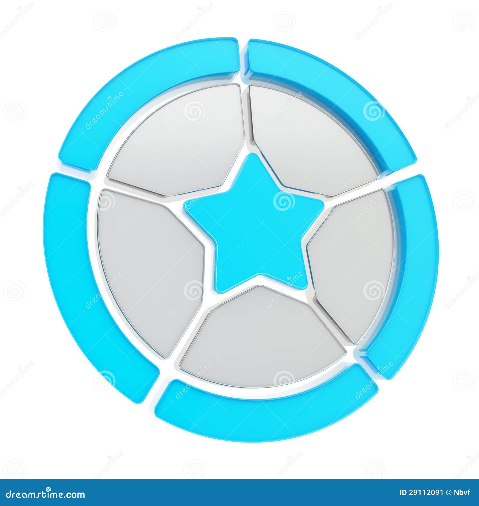 Five Sector Star Emblem Diagram Isolated Stock Illustration ...