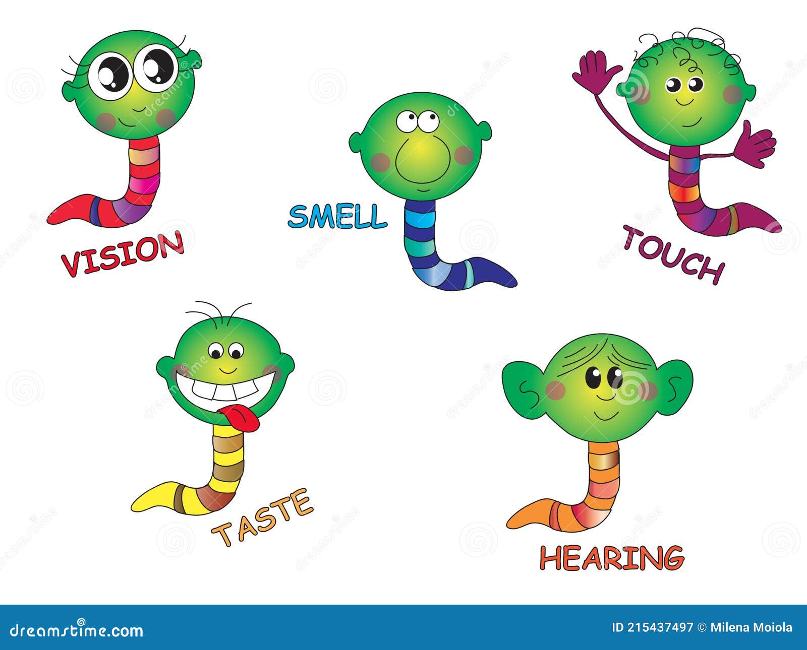 Five senses funny stock illustration. Illustration of smell - 215437497