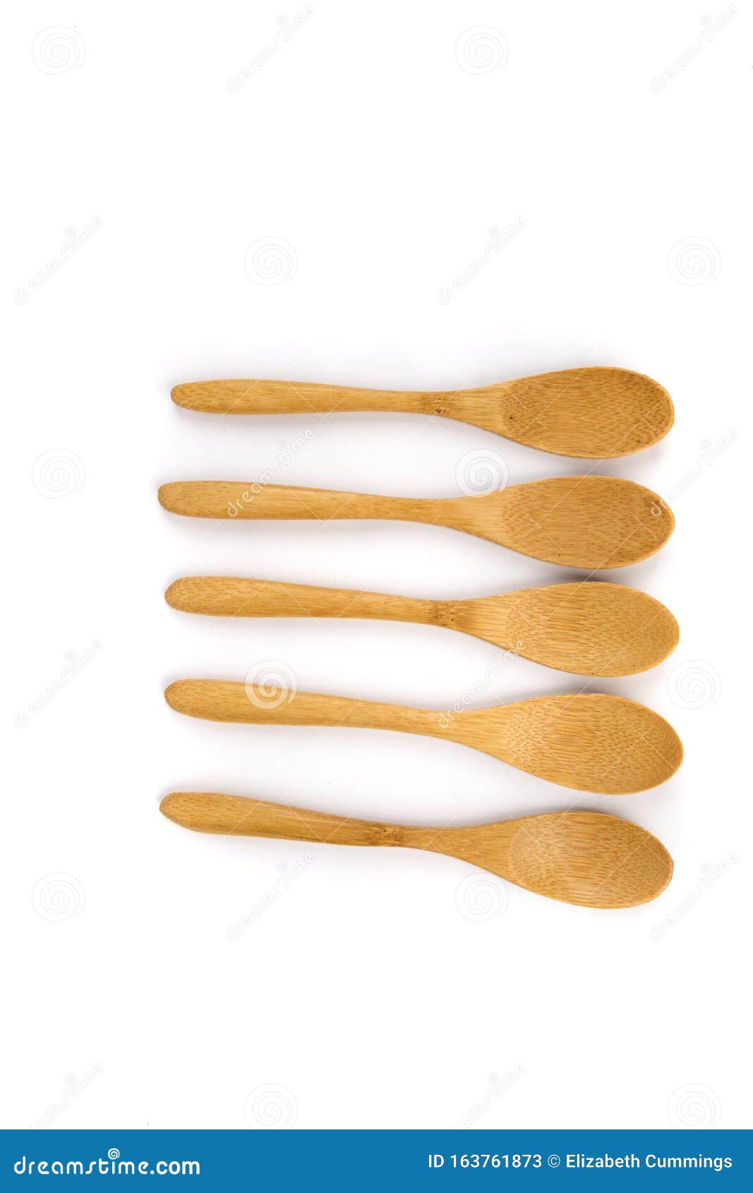 Five Shallow Bamboo Spoons in a Row Stock Image - Image of spoons ...