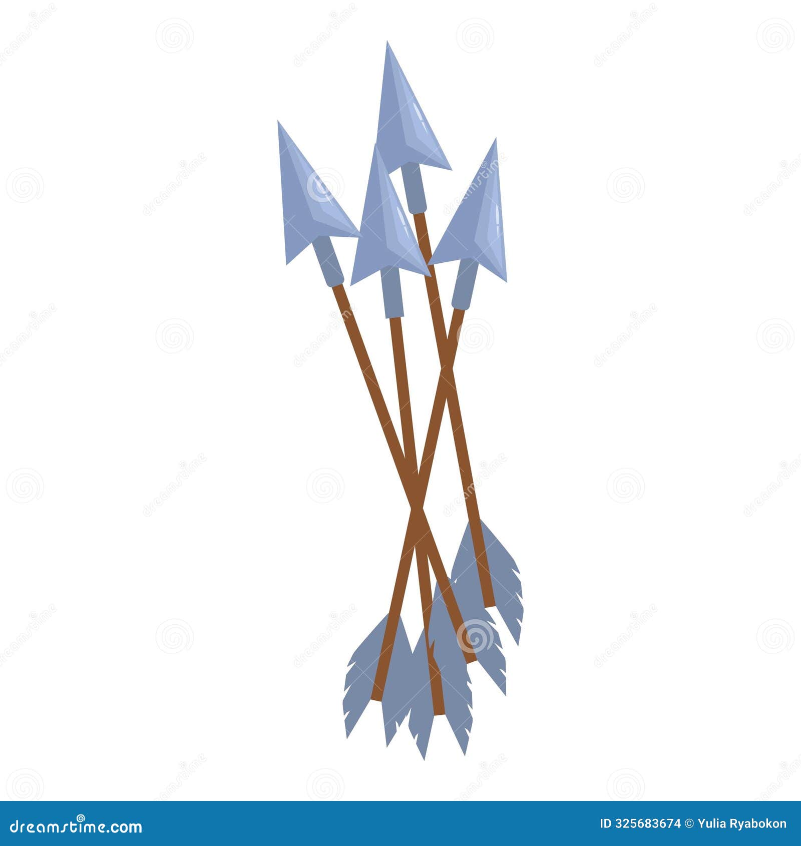 Five Sharp Medieval Arrows Pointing Upwards Illustration ...