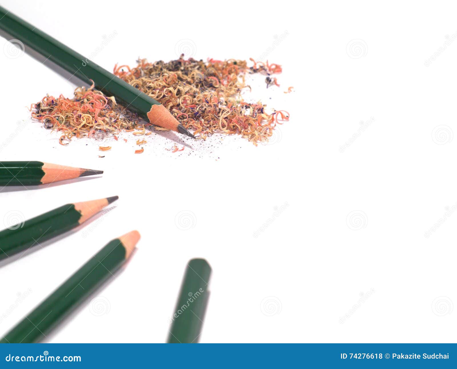 Five Sharpened Pencil Tips Pointing Down On White Background Royalty ...