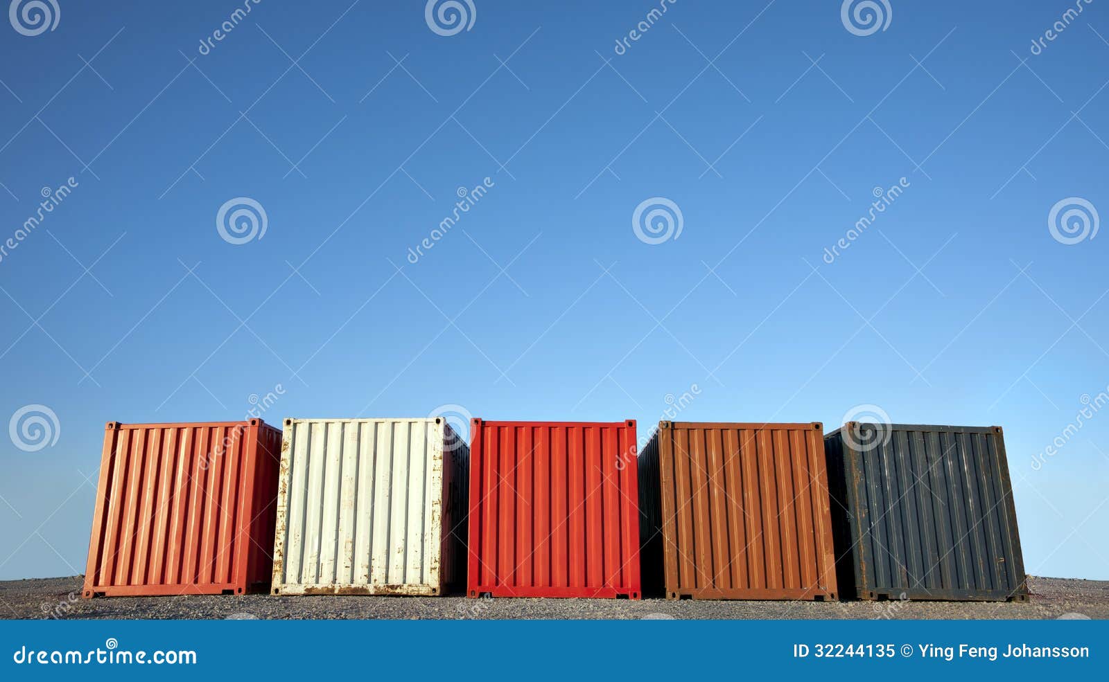 Five shipping containers stock image. Image of freight - 32244135