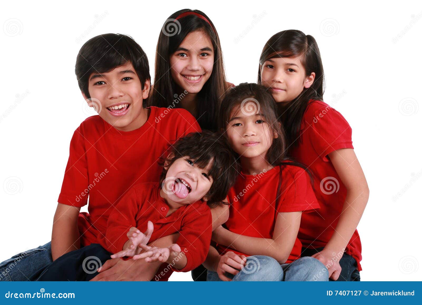 Five siblings stock image. Image of cute, black, scandinavian - 7407127