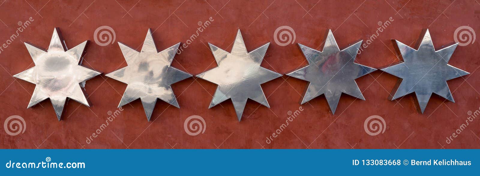 Five Silver Stars on Brown Background. the Concept of Rating Stock ...