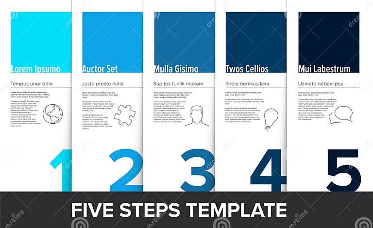 Five Simple Color Steps Process Infographic Template Stock Vector ...