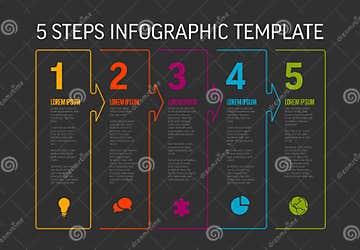 Five Simple Color Steps Process Infographic Template Stock Vector ...