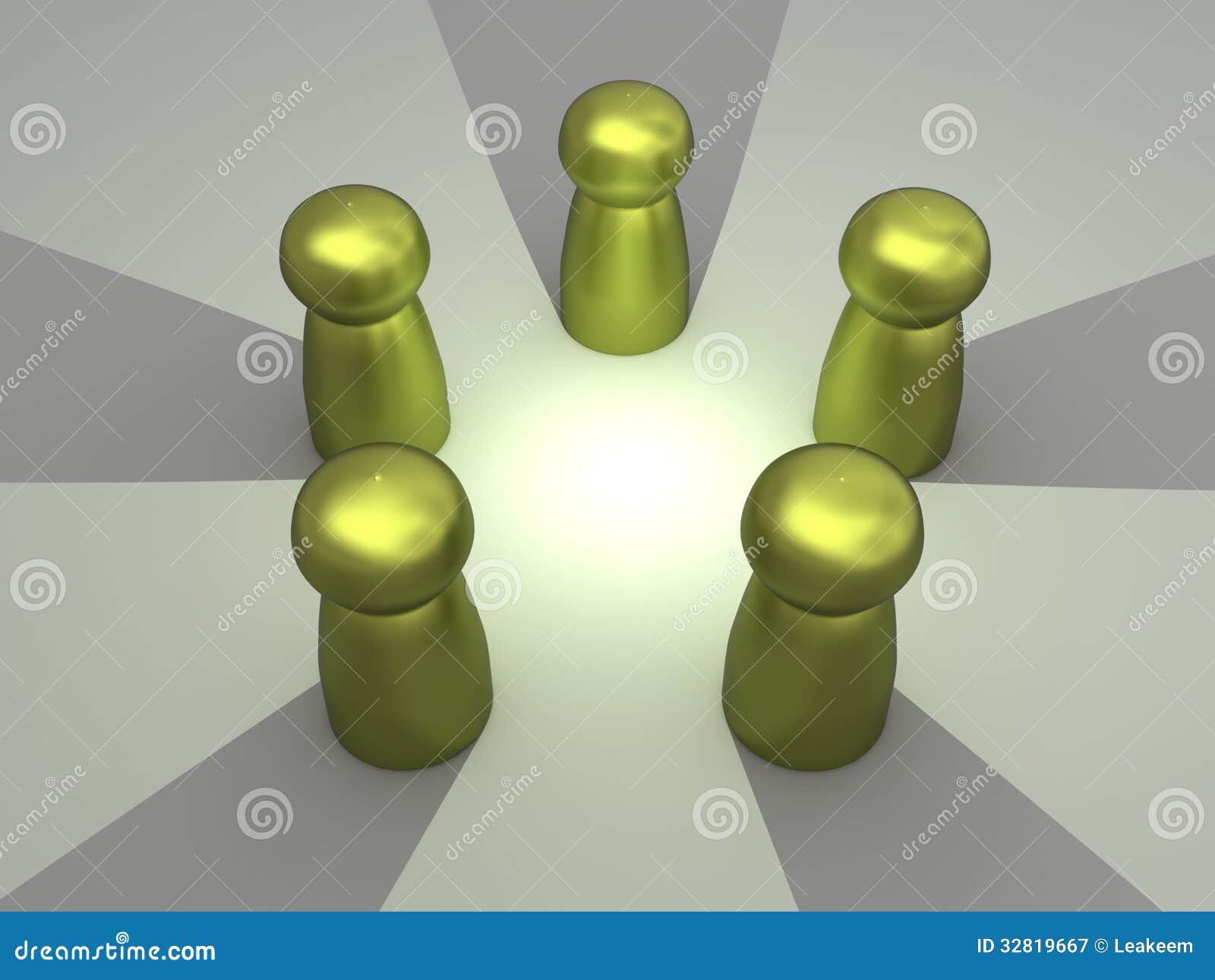 Five Simple Human Figures Meeting Forming a Circle Stock Illustration ...