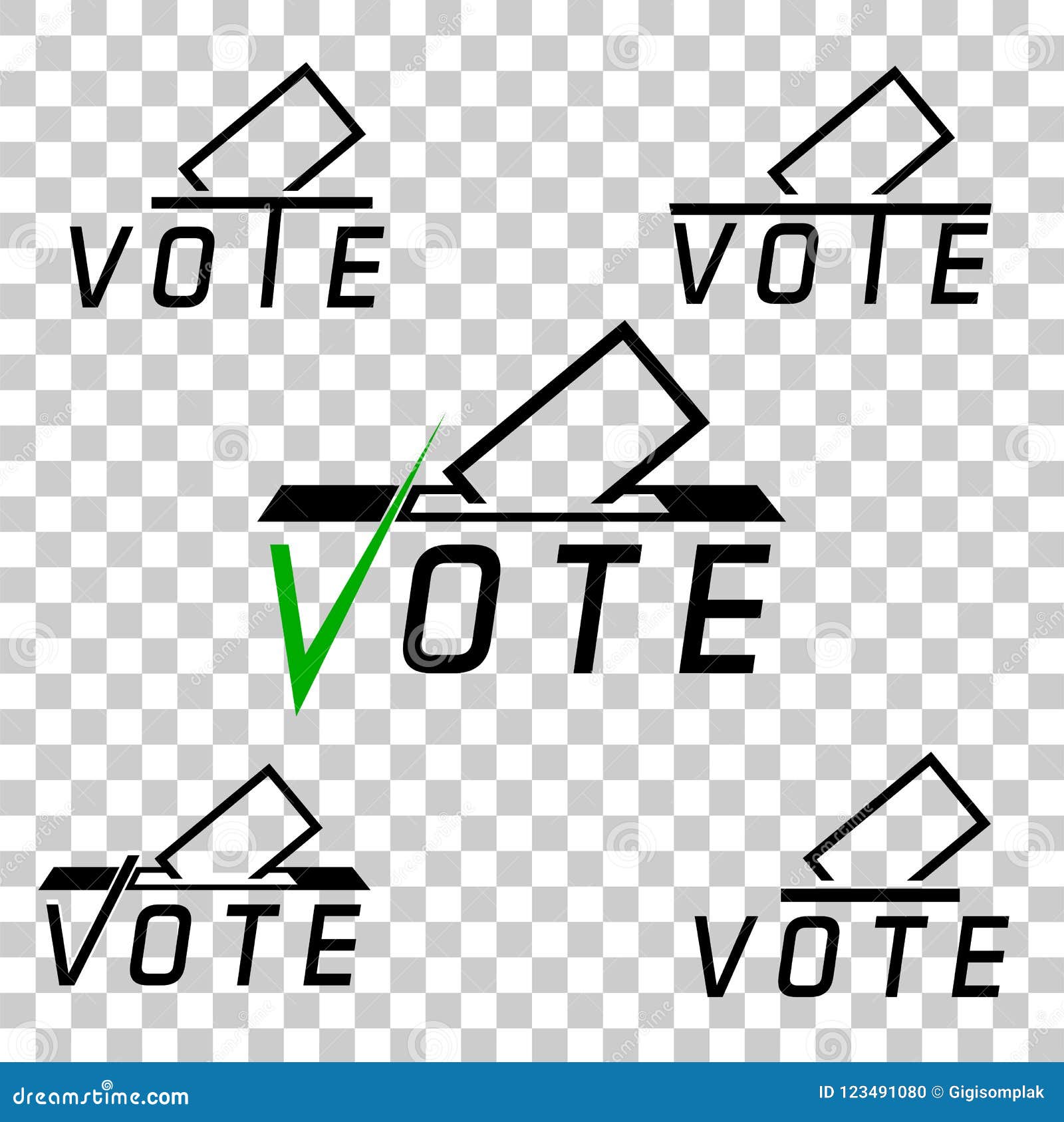 Five Simple Icon Vote, at Transparent Effect Background Stock Vector ...