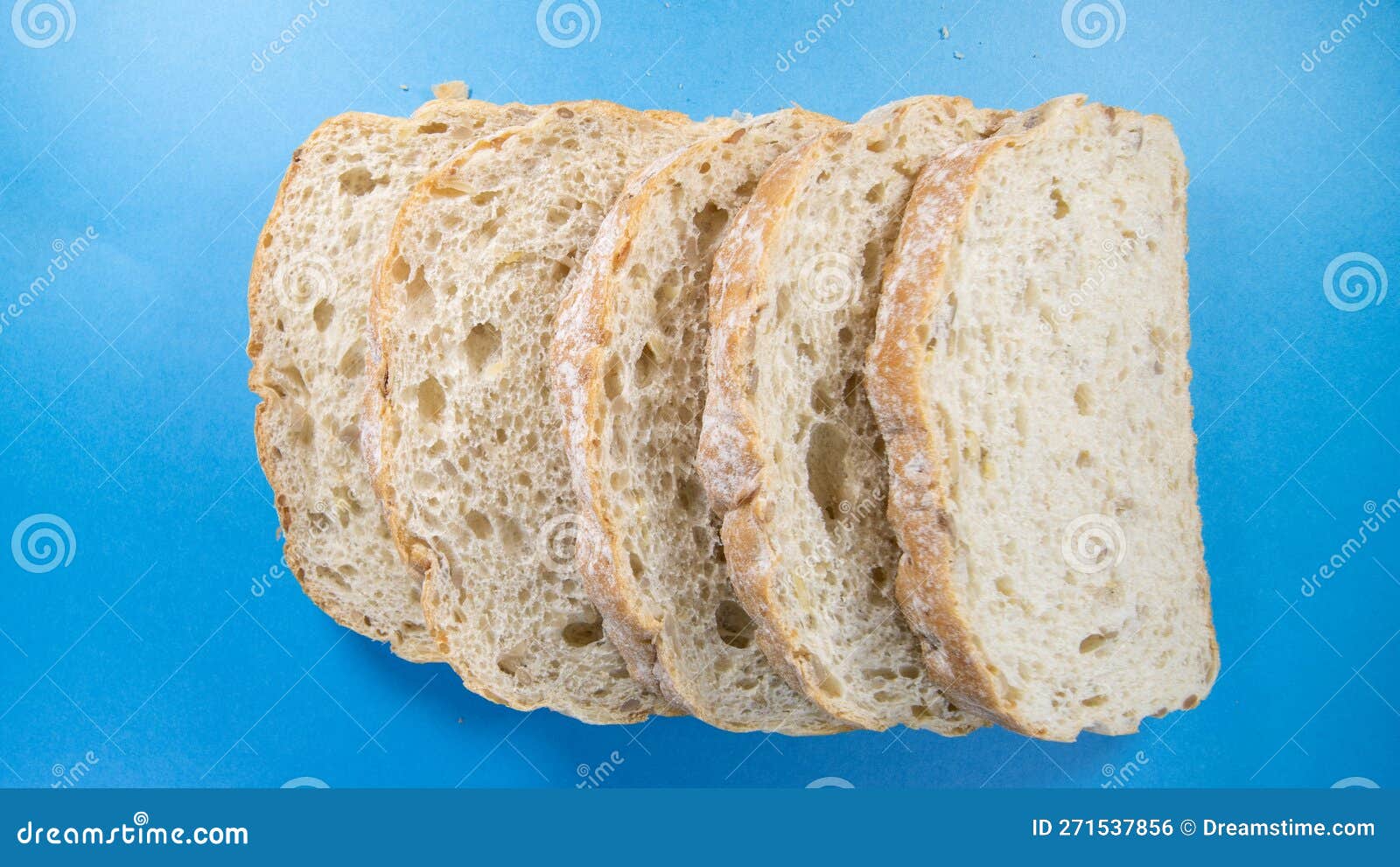 Five Slices of Fresh Seeded Bread Stock Photo - Image of breakfast ...